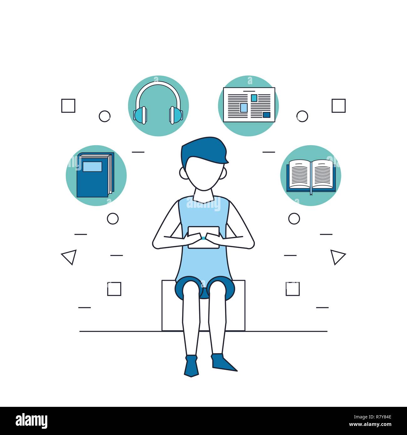 studying tools and man Stock Vector Image & Art - Alamy