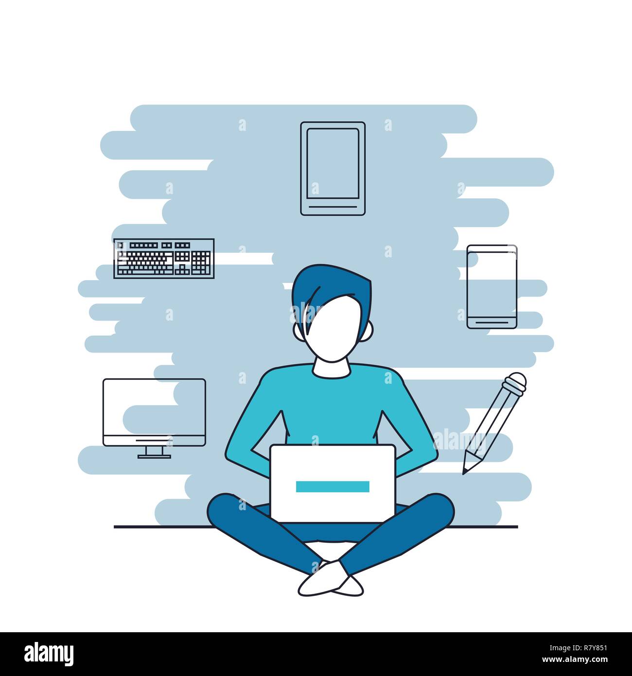 studying tools and man Stock Vector Image & Art - Alamy