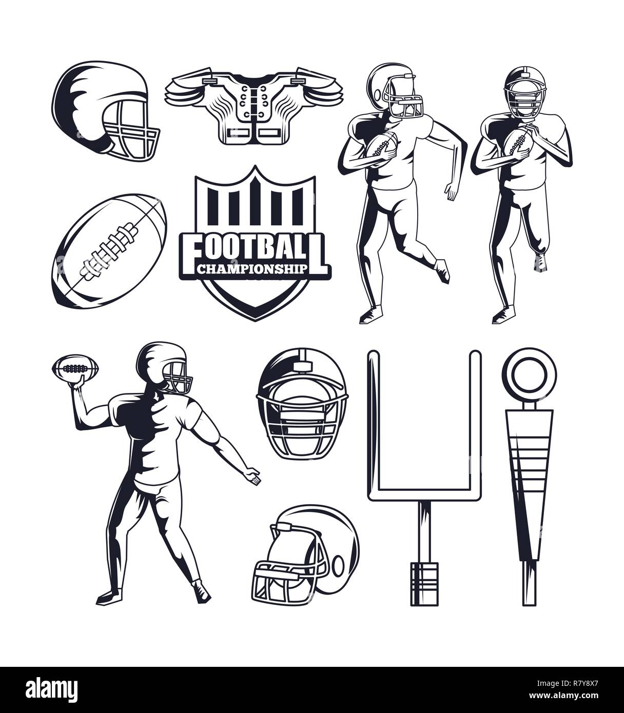 football elements icon Stock Vector Image & Art - Alamy