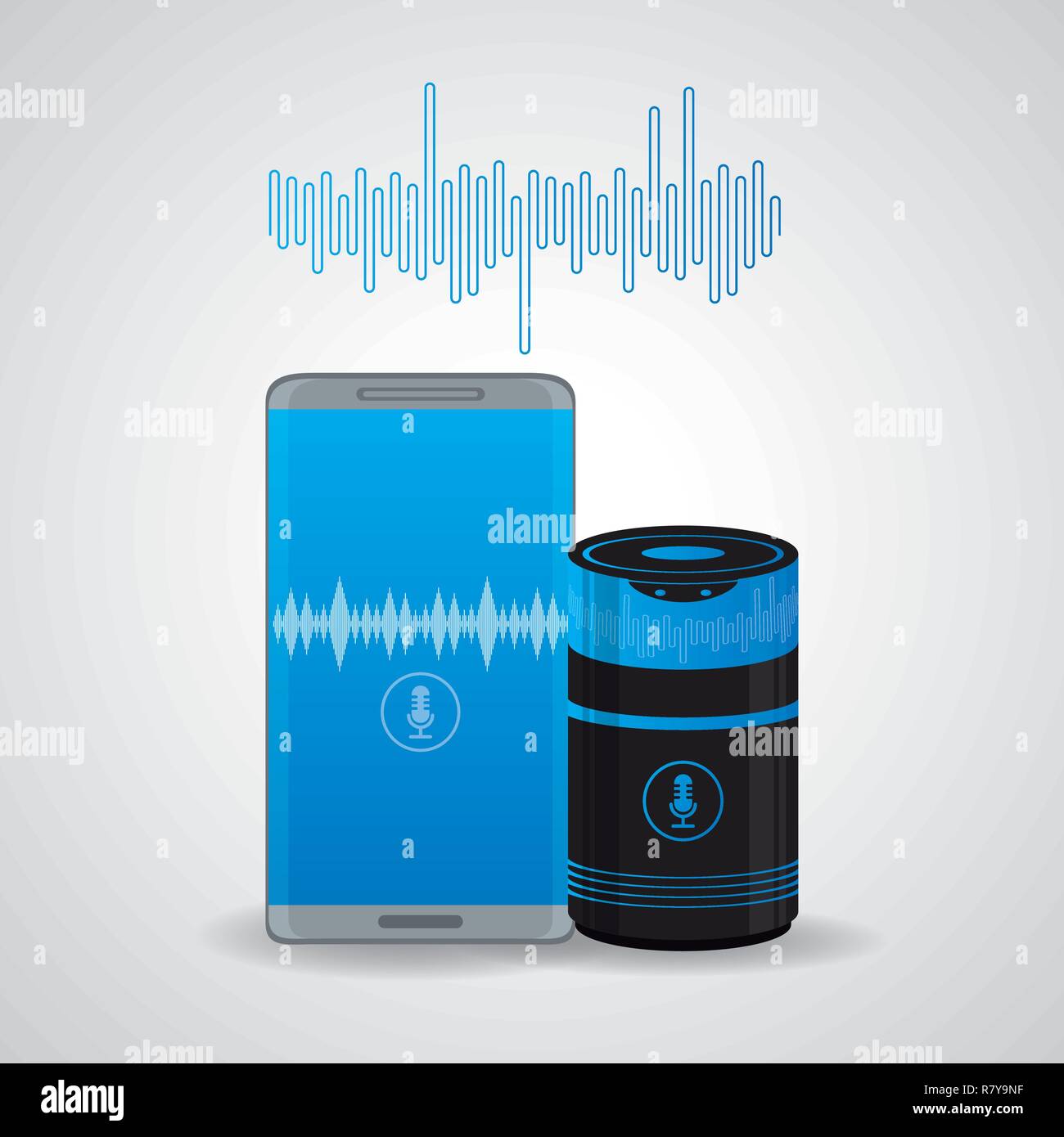 smartphone connected with wireless speaker Stock Vector Image & Art - Alamy