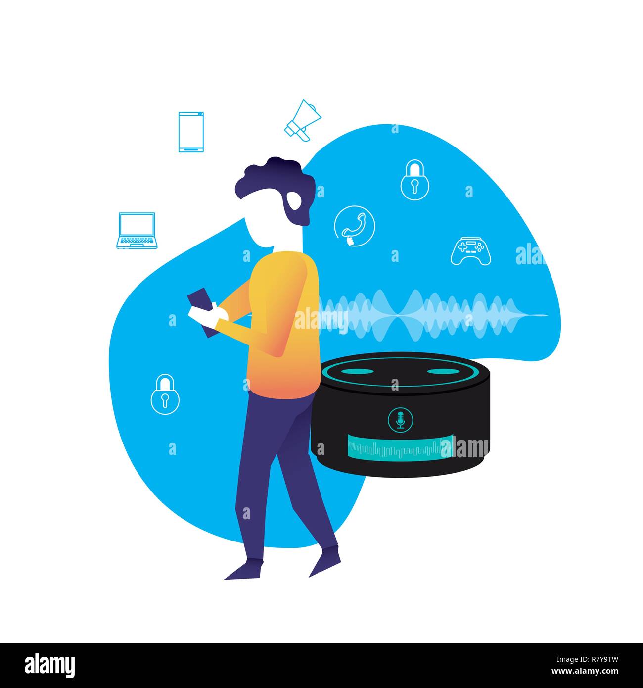 Bluetooth portable speaker Stock Vector Images - Alamy