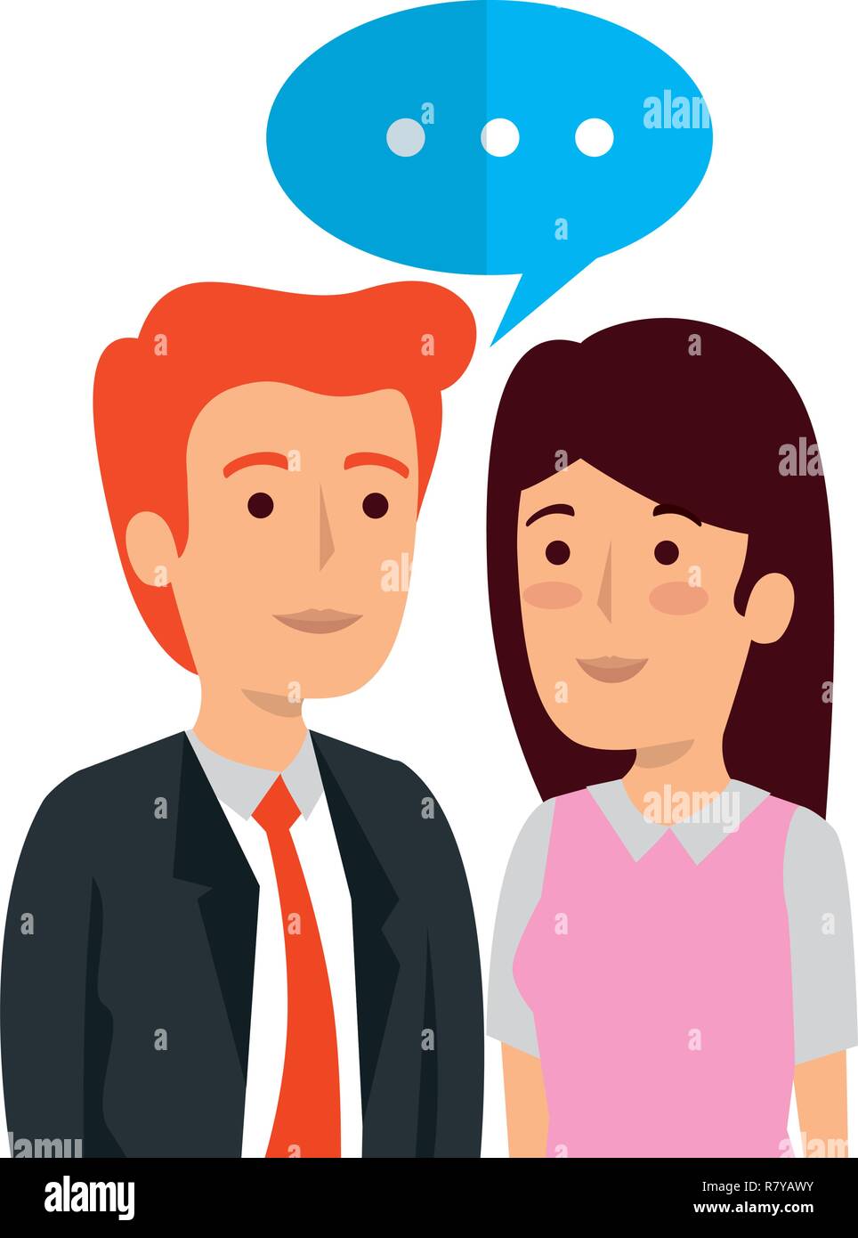 business couple talking avatars characters vector illustration design ...