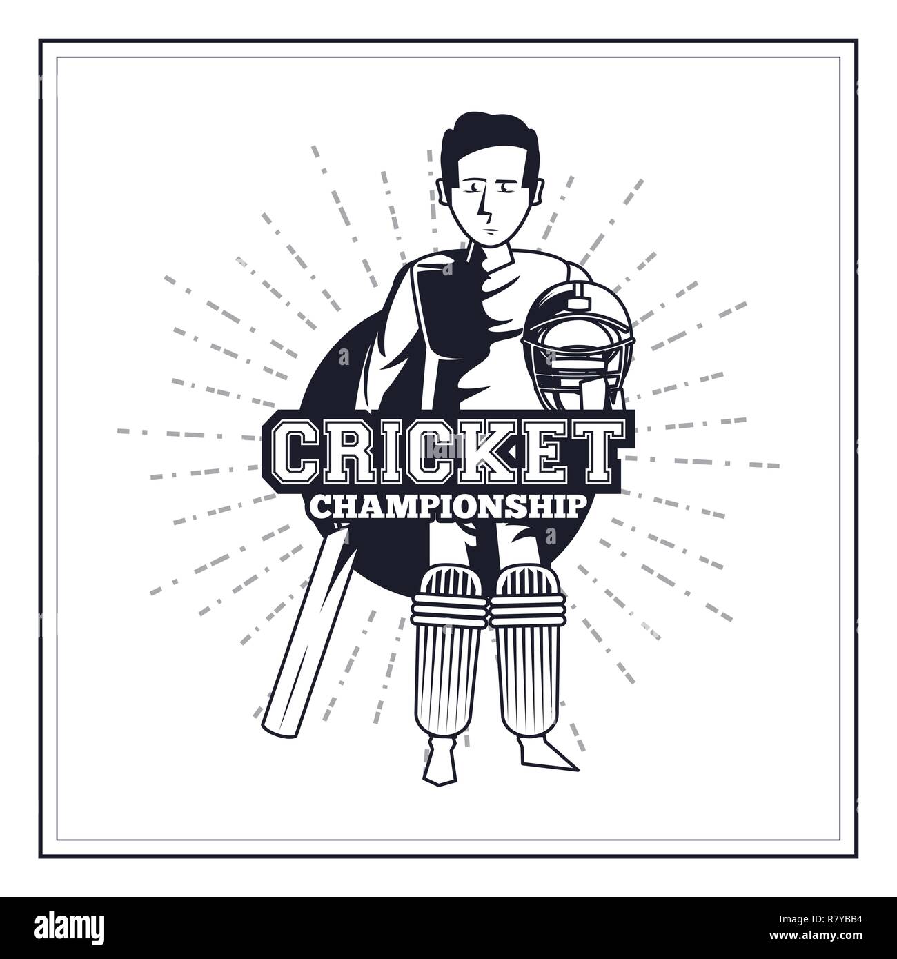 Cricket player icon white Stock Vector Images - Alamy