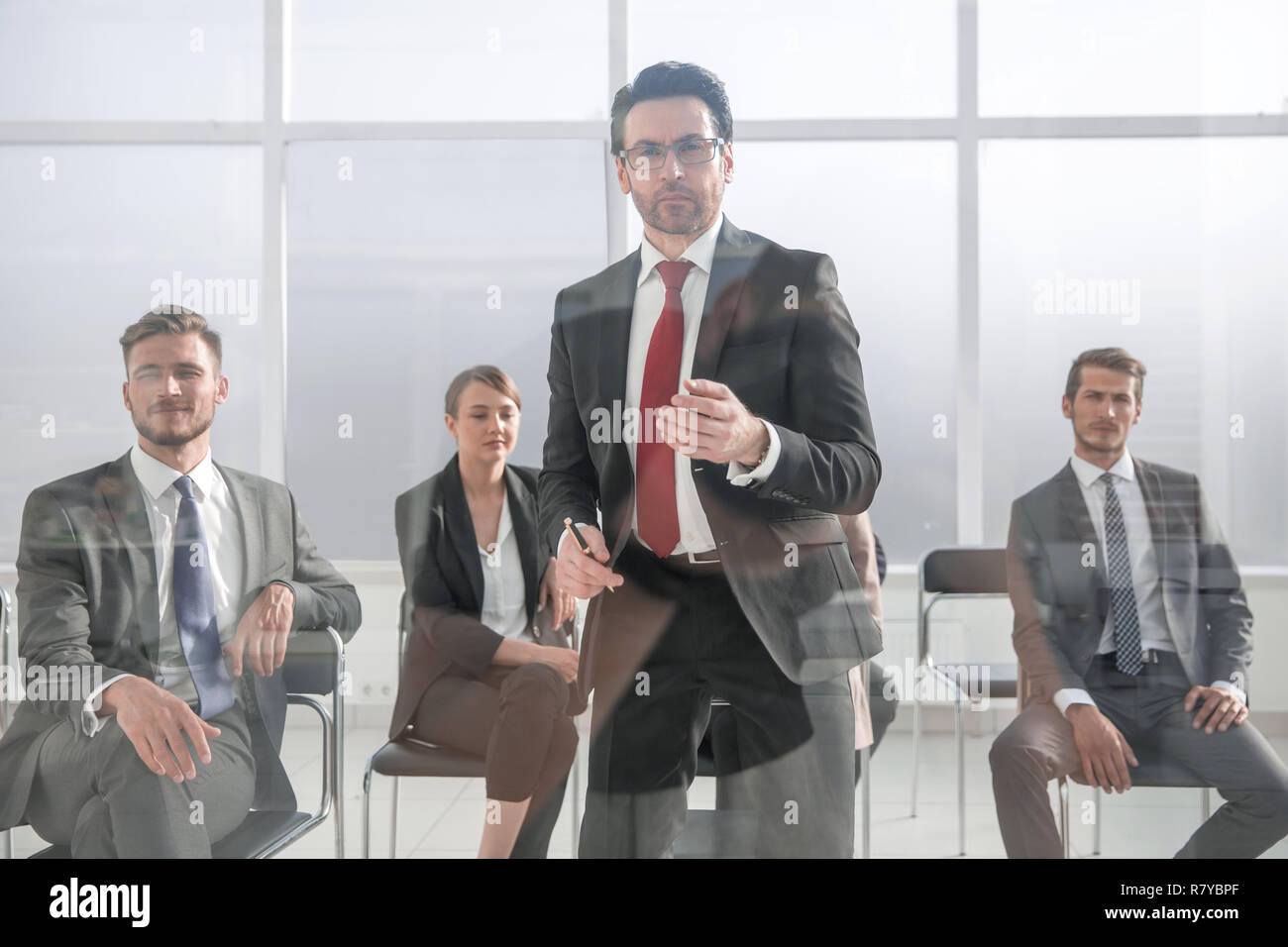 Angry Middle-aged Business Man Pointing at You Stock Photo - Alamy