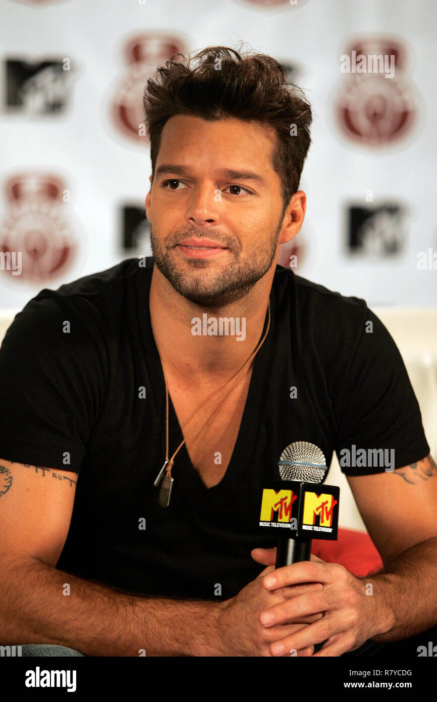Ricky Martin participates in a question and answer session, after ...
