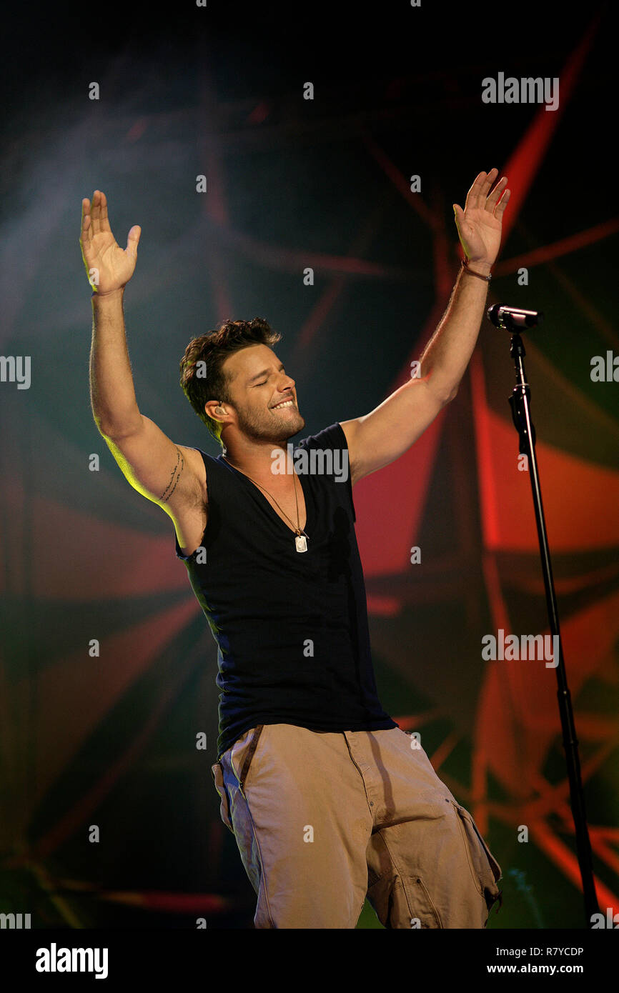 Ricky Martin performs in concert, taping an upcoming segment of MTV's ...