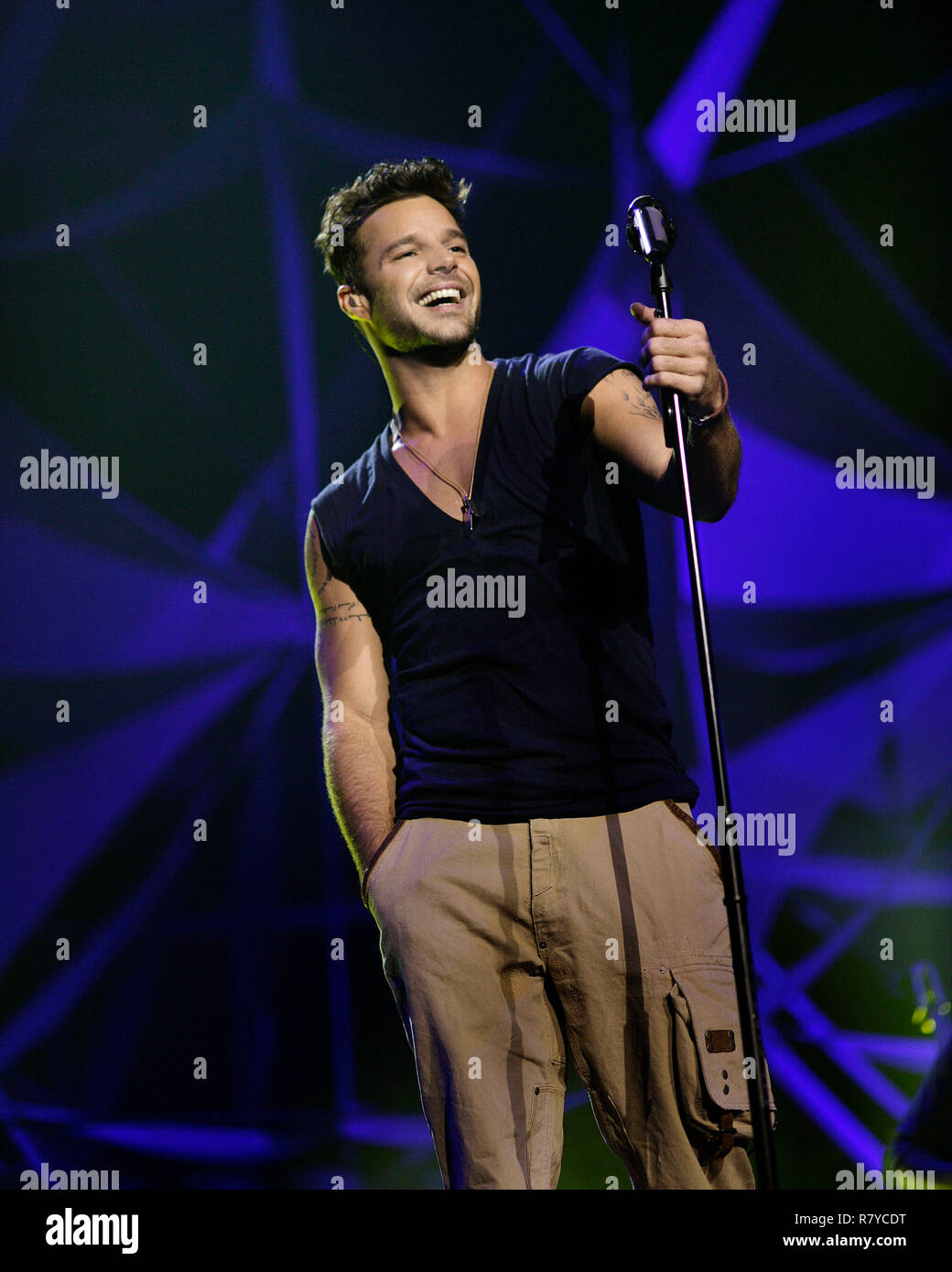 Ricky Martin performs in concert, taping an upcoming segment of MTV's ...
