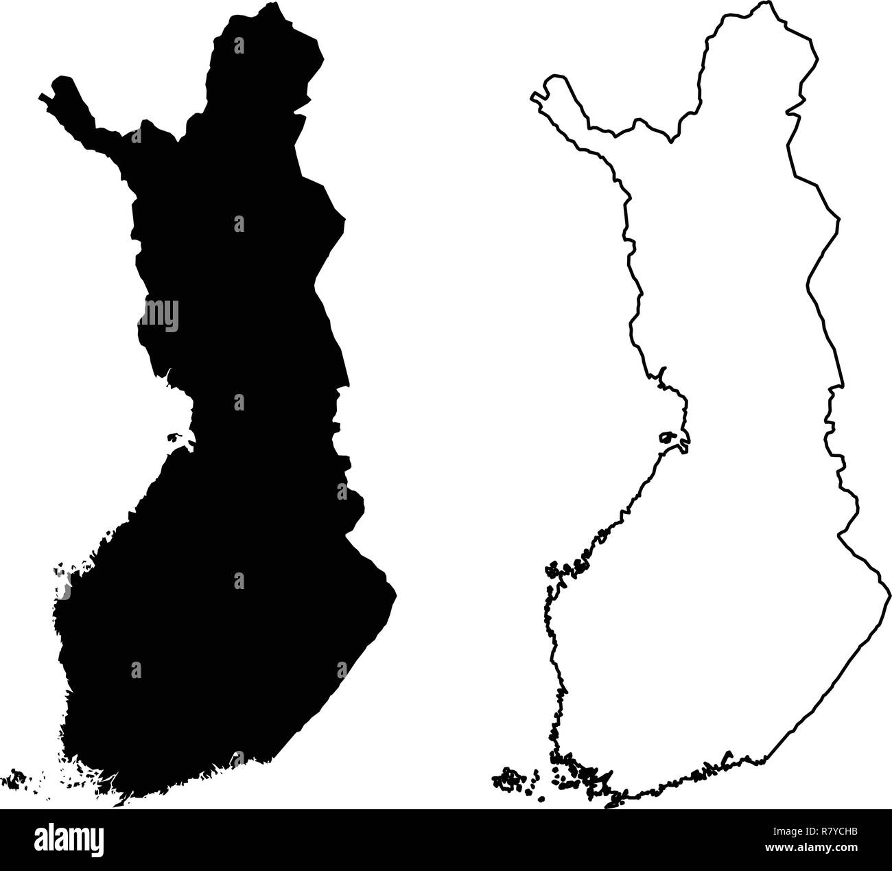 Outline Map Of Finland Stock Photos & Outline Map Of Finland Stock ...