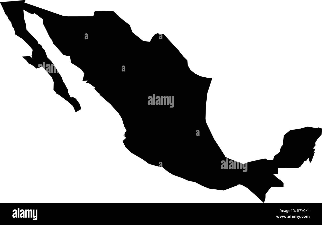 Simple (only sharp corners) map of Mexico vector drawing Stock Vector ...