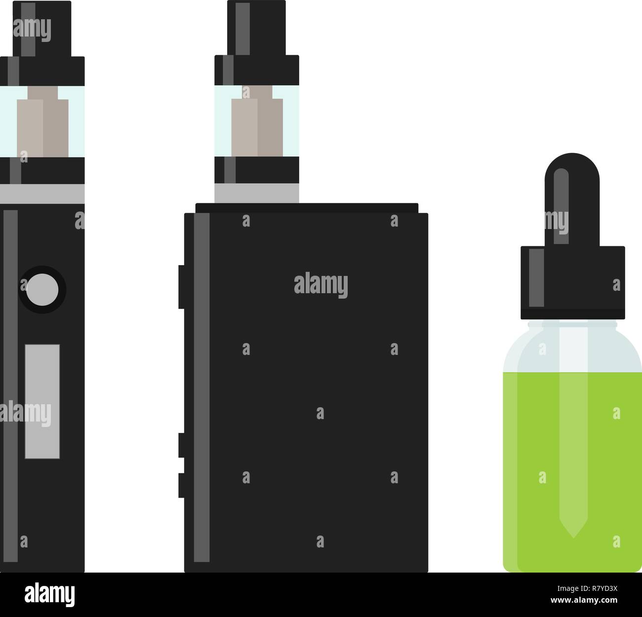 Vaping device and accessory. Electronic cigarette and bottles with vape ...