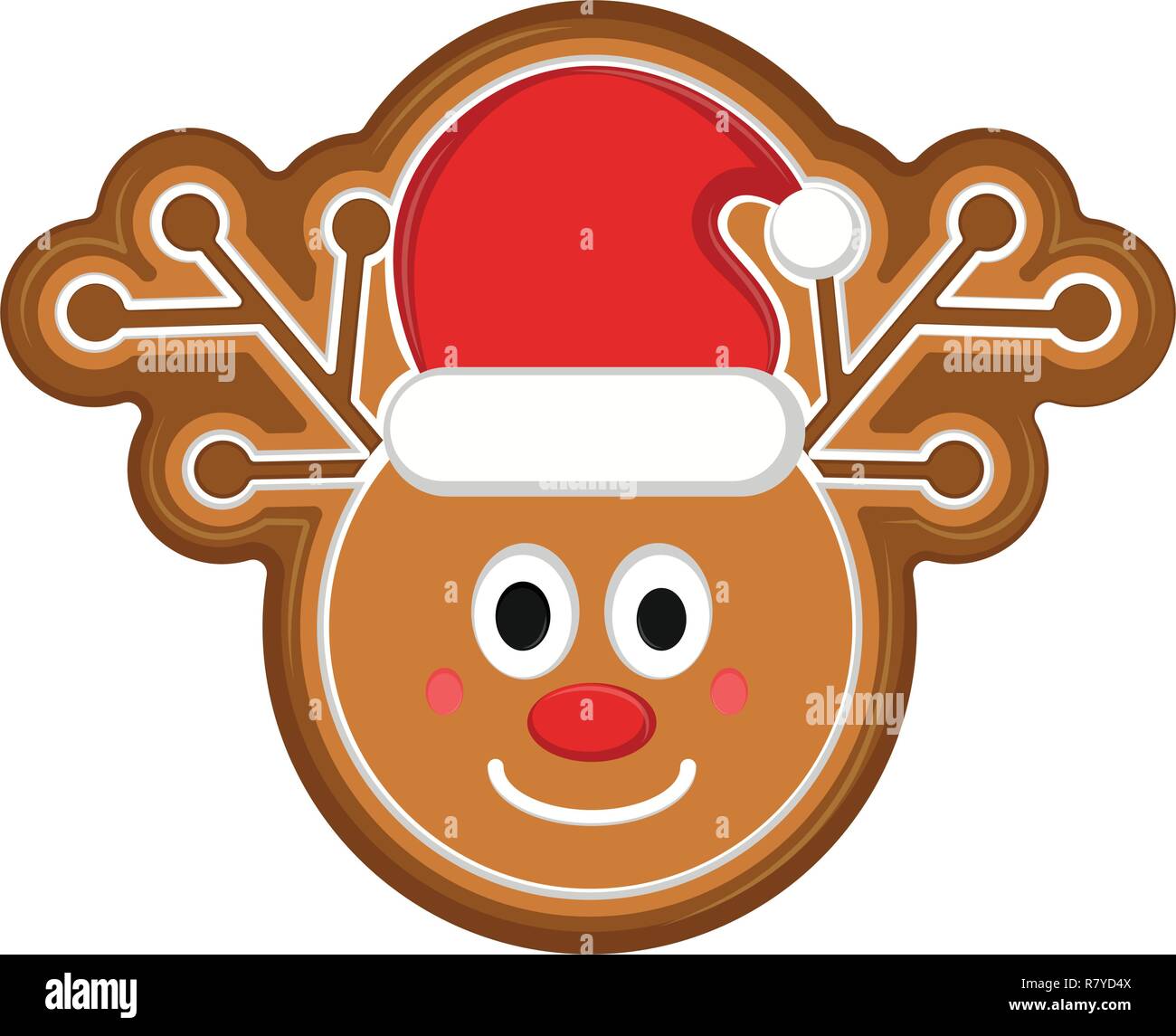 Happy reindeer gingerbread Stock Vector Image & Art - Alamy