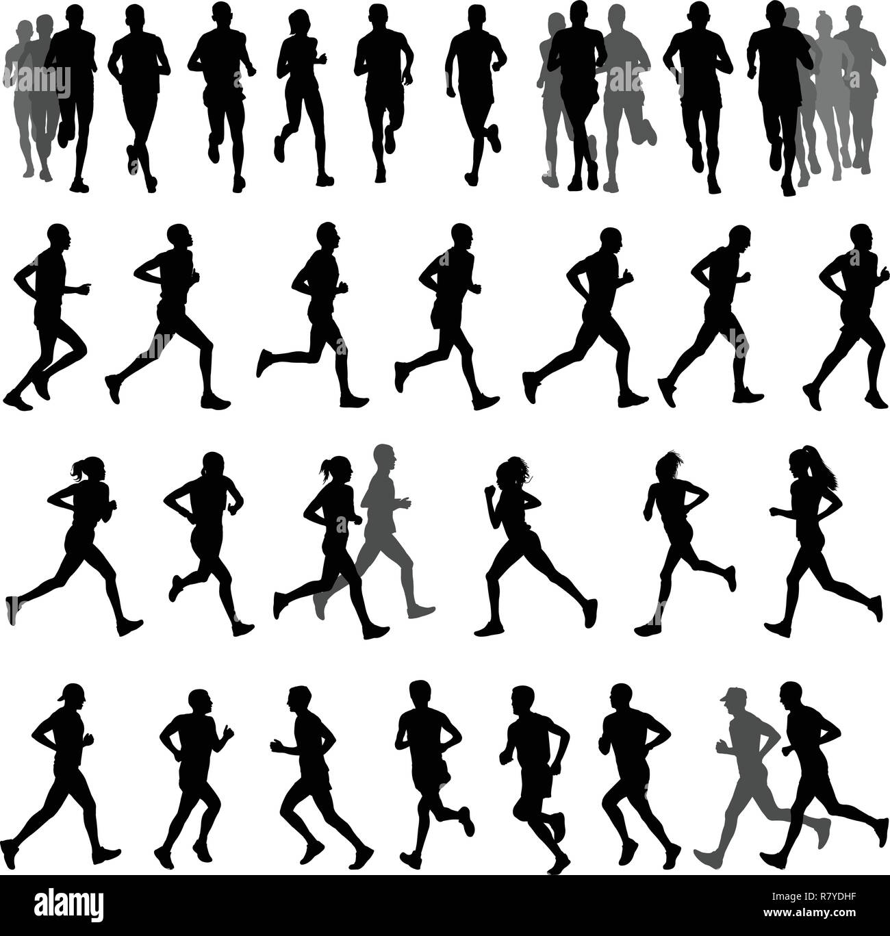 runners silhouettes collection - vector Stock Vector Image & Art - Alamy
