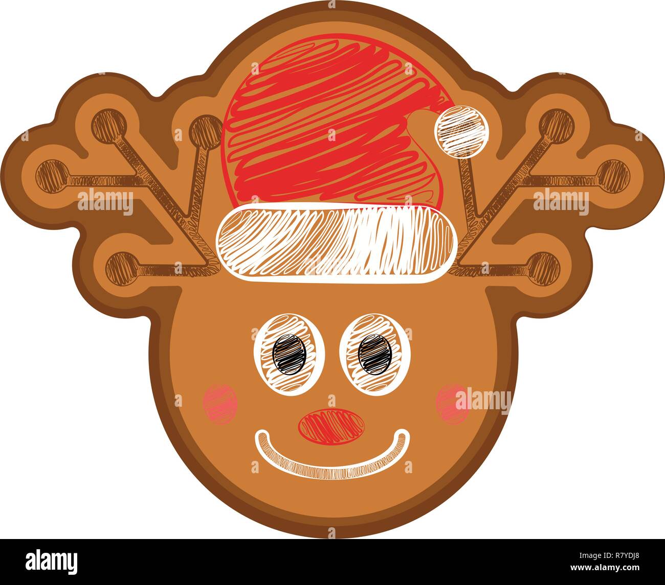 Happy bitten reindeer gingerbread Stock Vector Image & Art - Alamy