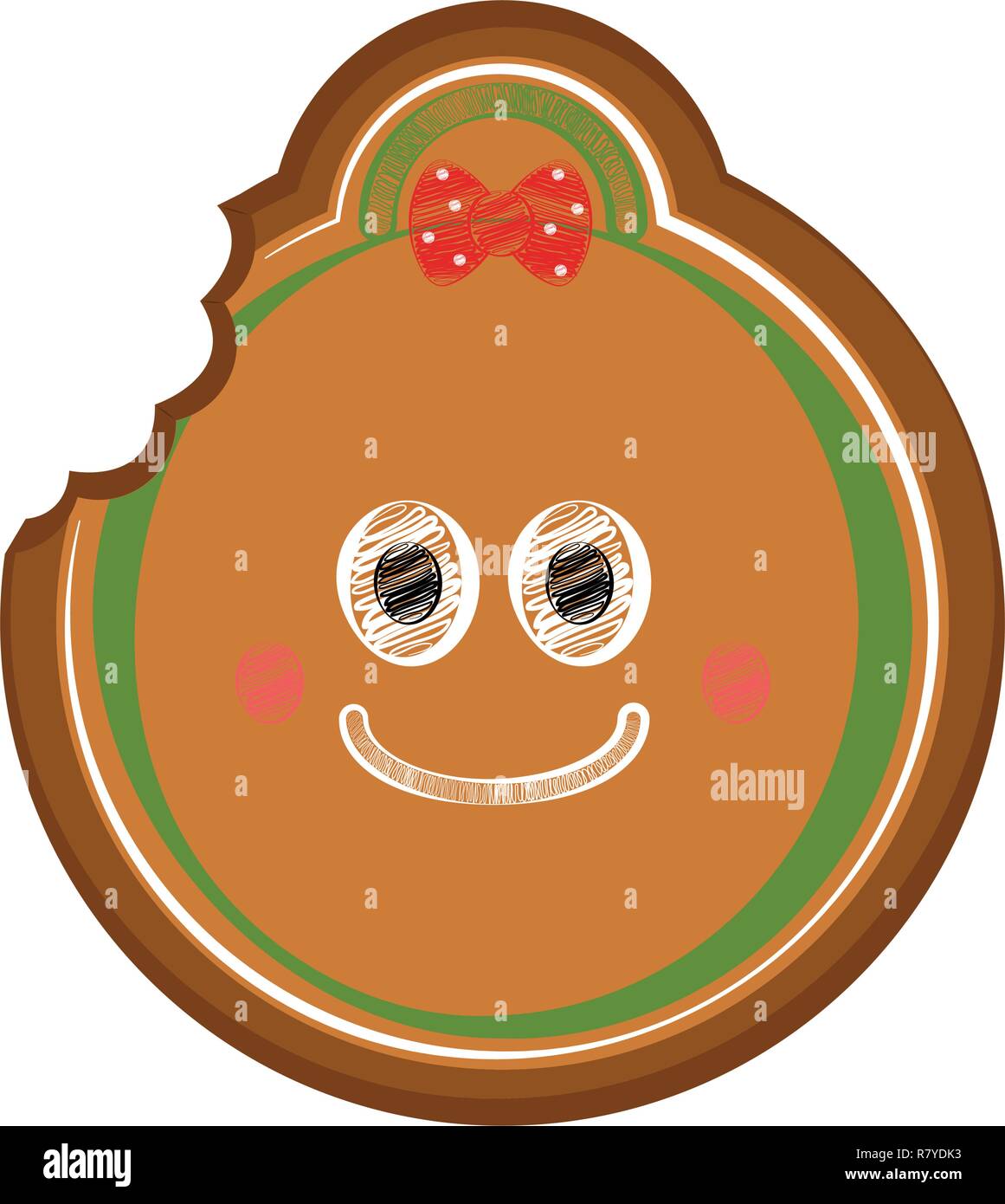 Bitten gingerbread Stock Vector Images - Alamy
