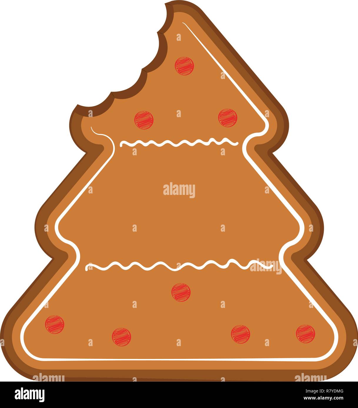 Bitten christmas tree gingerbread Stock Vector Image & Art - Alamy