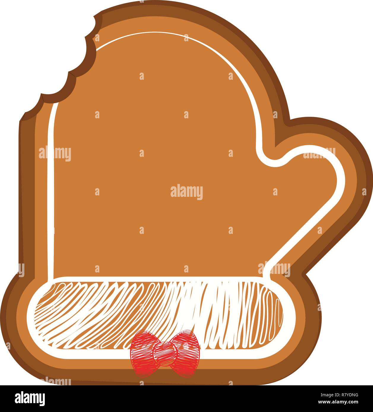 Isolated bitten christmas glove gingerbread Stock Vector Image & Art ...