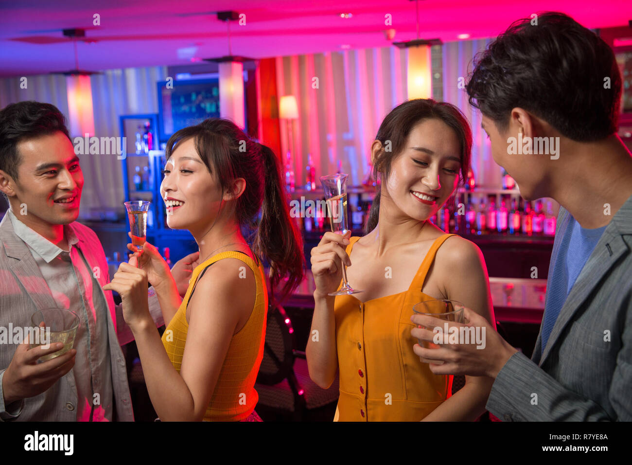 The young party at the bar Stock Photo - Alamy