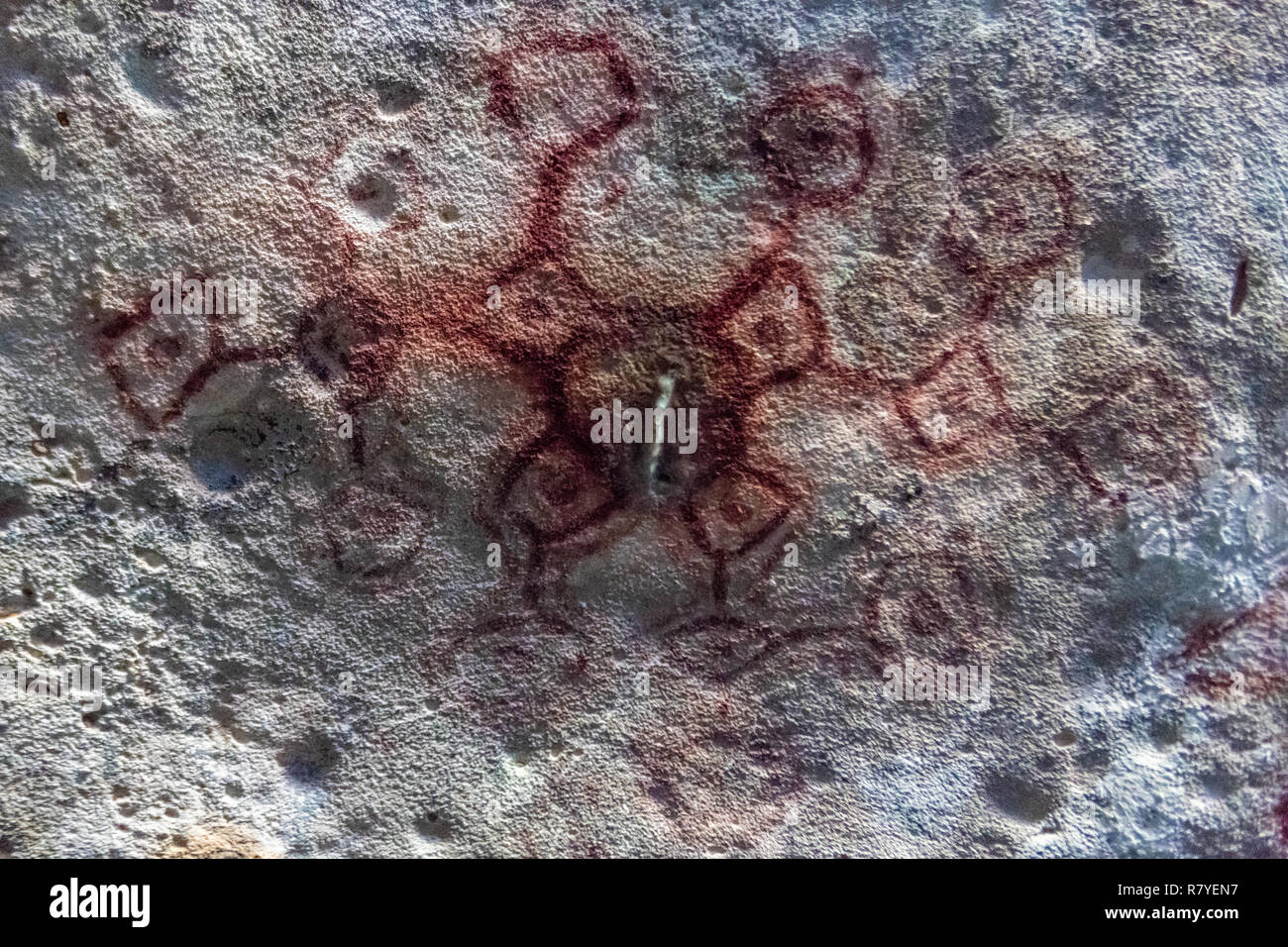 Fontein cave drawings Aruba - colorful limestone stalagmites and ...