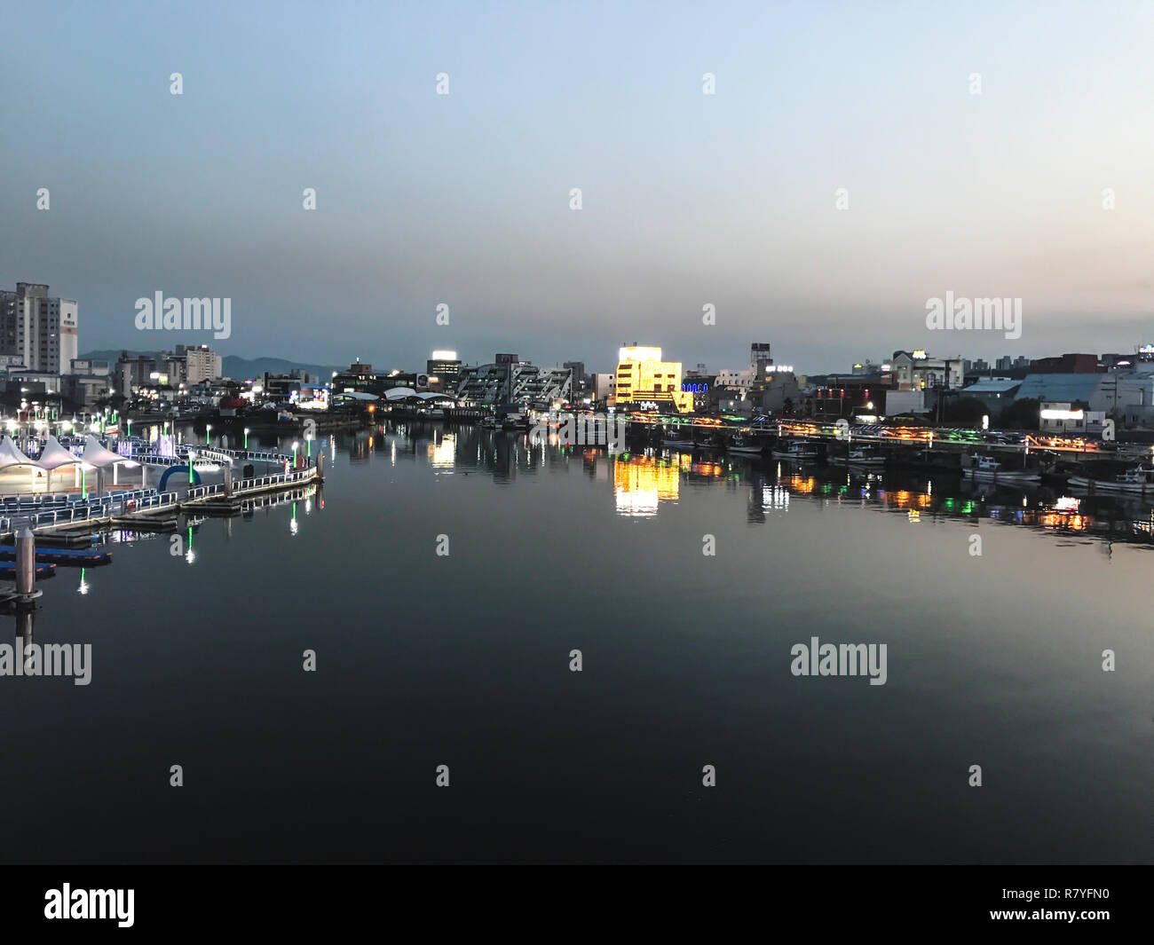 Evening in the bay of Pohang city. South Korea Stock Photo - Alamy