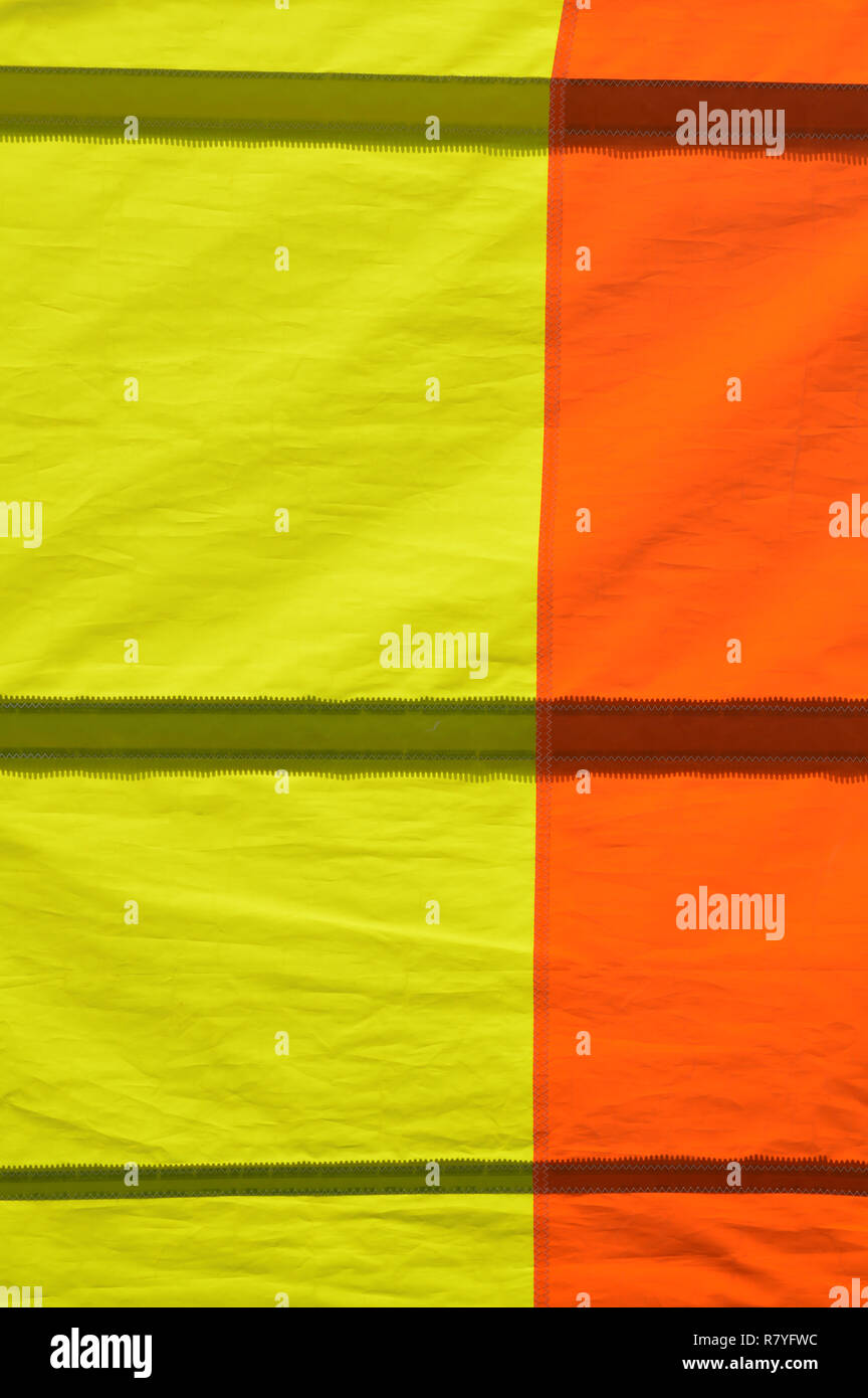 Orange and Yellow Nylon Sail Detail Stock Photo - Alamy
