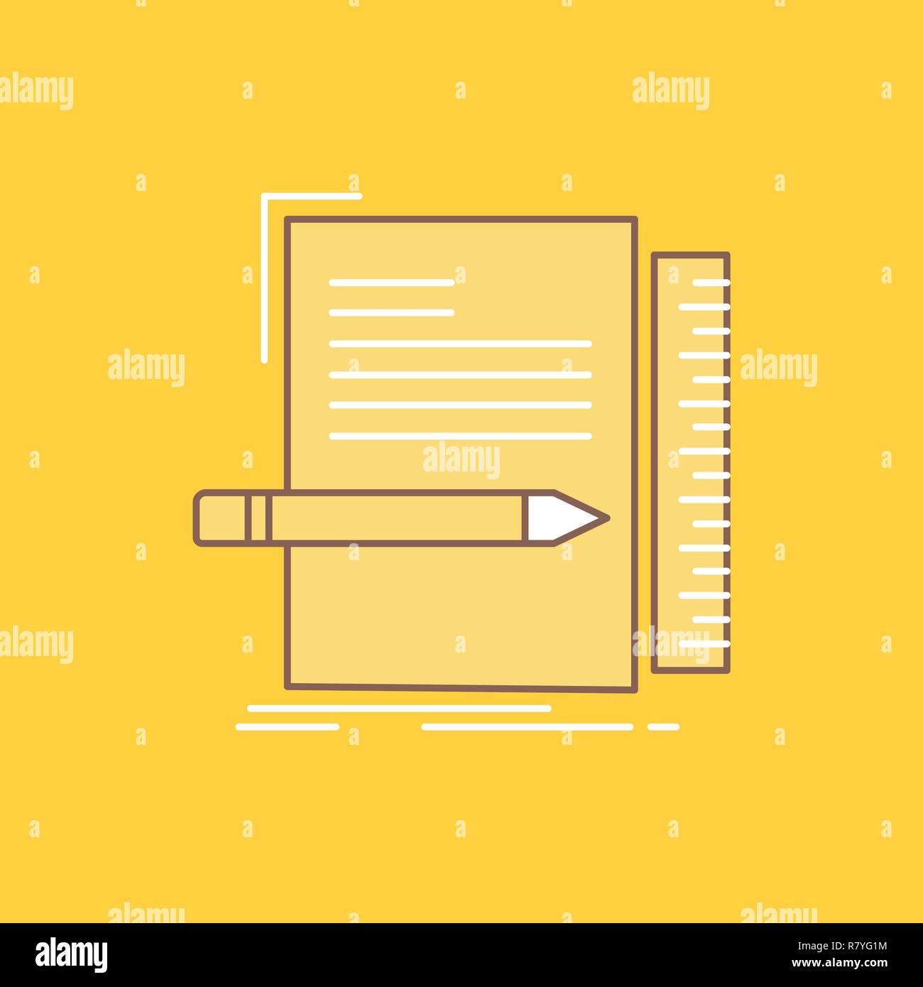 Code Coding File Programming Script Flat Line Filled Icon Beautiful Logo Button Over Yellow
