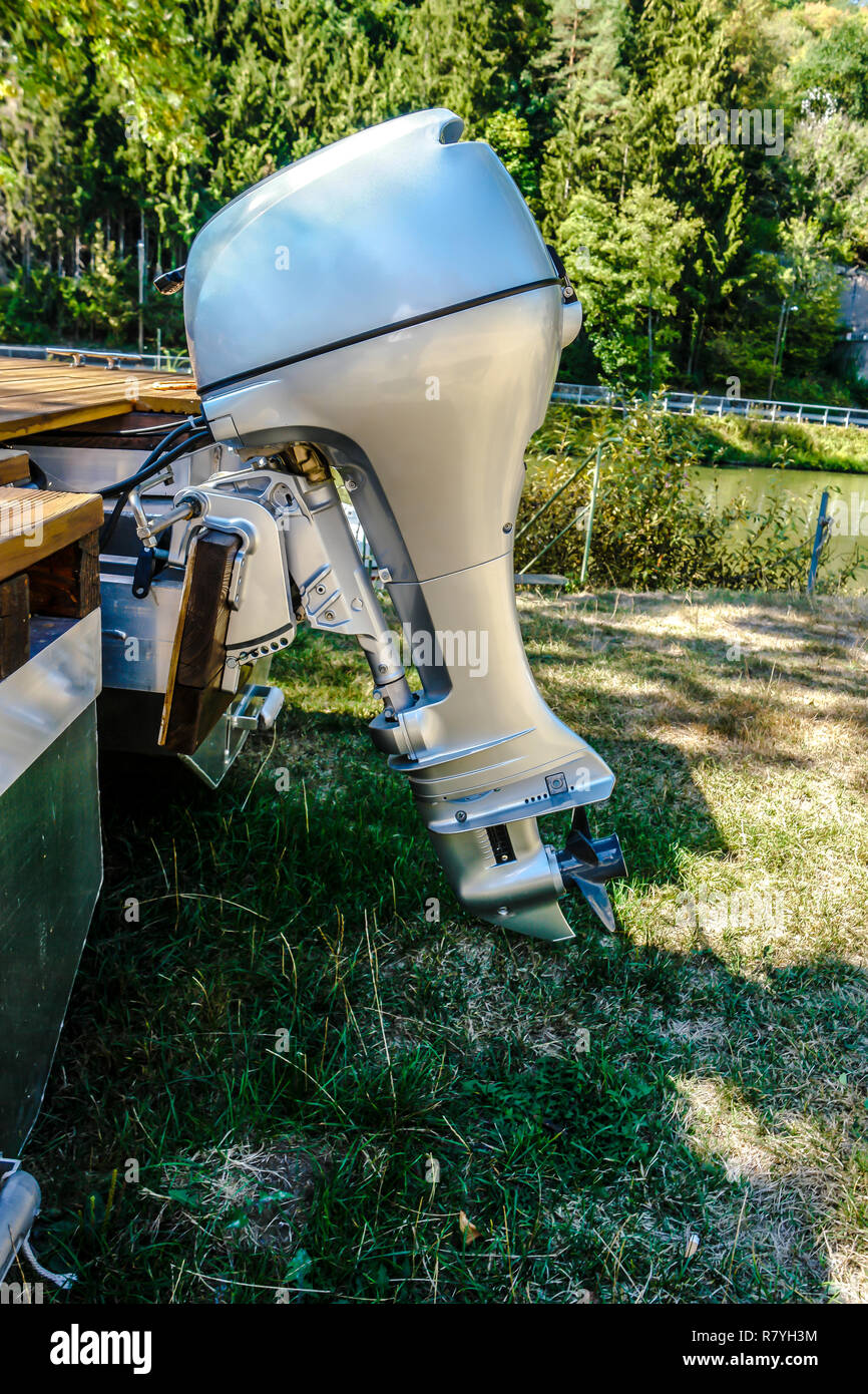 Marine engine mounted on a boat. Outdoor Shot Stock Photo - Alamy