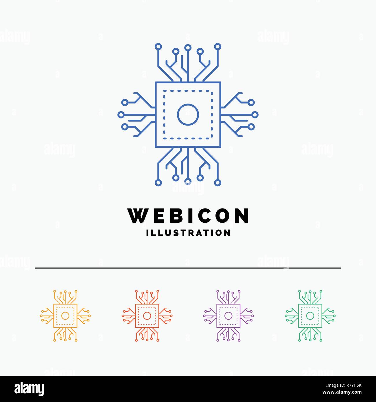 Cpu chip on motherboard vector Stock Vector Images - Alamy