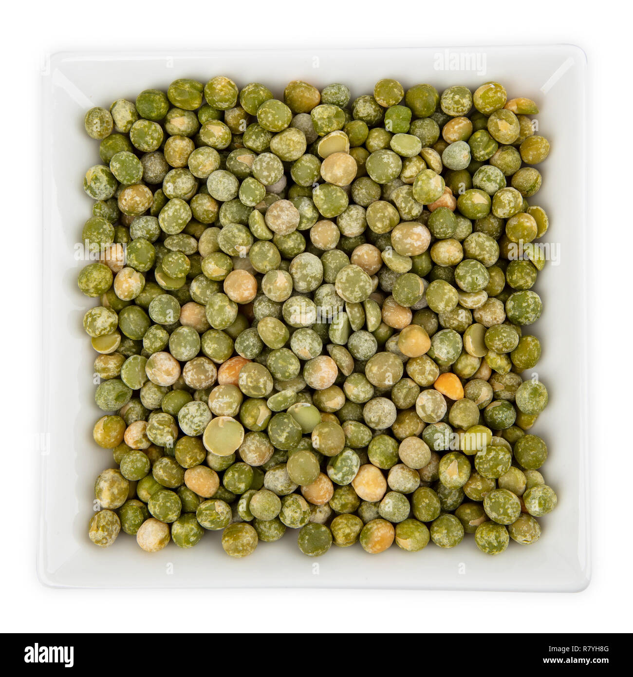 Peeled Peas in Bowl isolated on white Background Stock Photo - Alamy