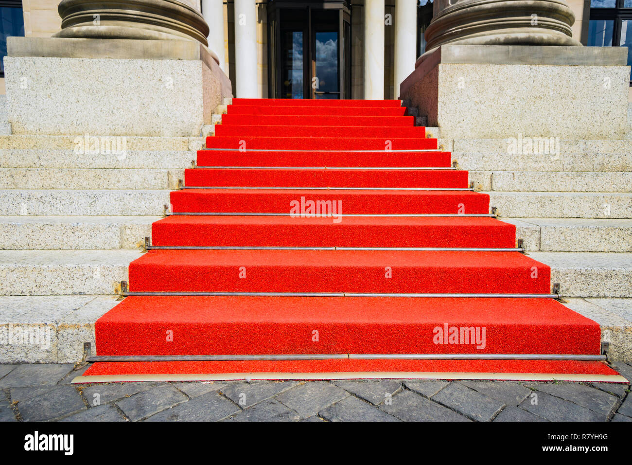 Stairs with Red Carpet on historic Building Stock Photo - Alamy