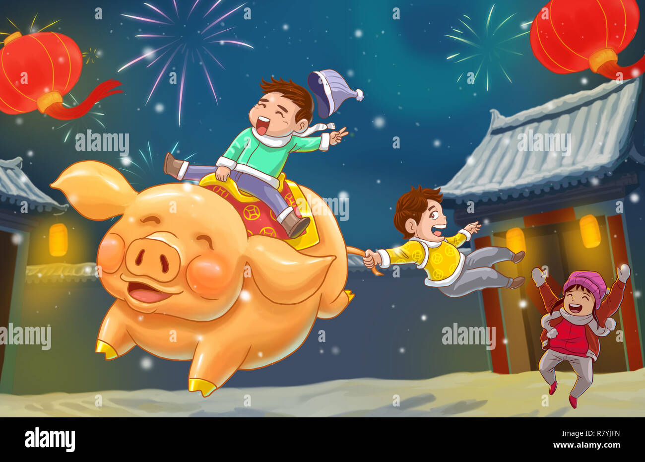 Celebrate the year of the pig Stock Photo - Alamy