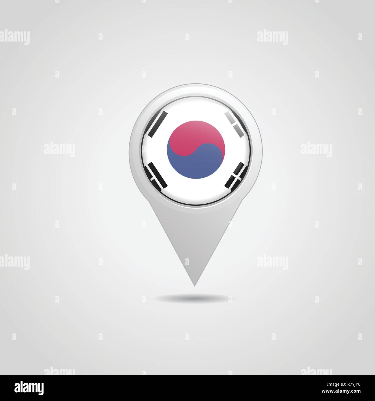 South korea map pin hi-res stock photography and images - Alamy