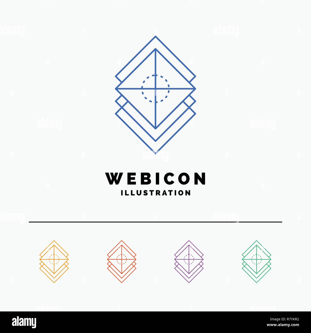 Arrange Design Layers Stack Layer 5 Color Line Web Icon Template Isolated On White Vector