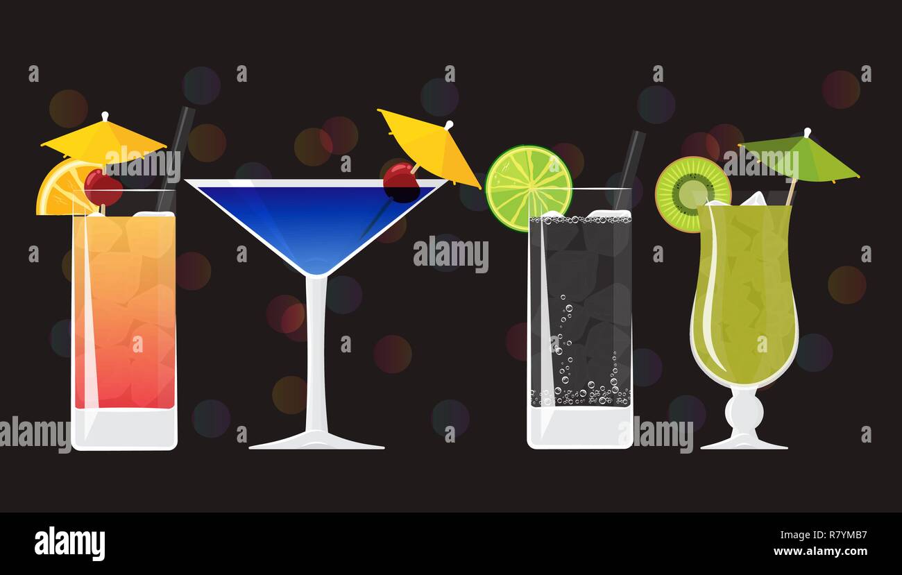 Gin tonic long glass Stock Vector Images - Alamy