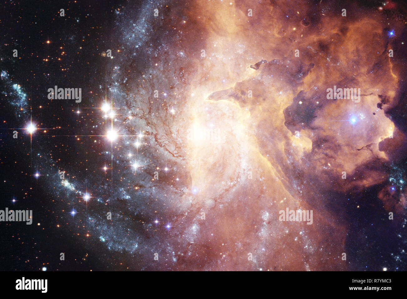 Galaxies, stars and nebulas in awesome space image. Colorful science ...