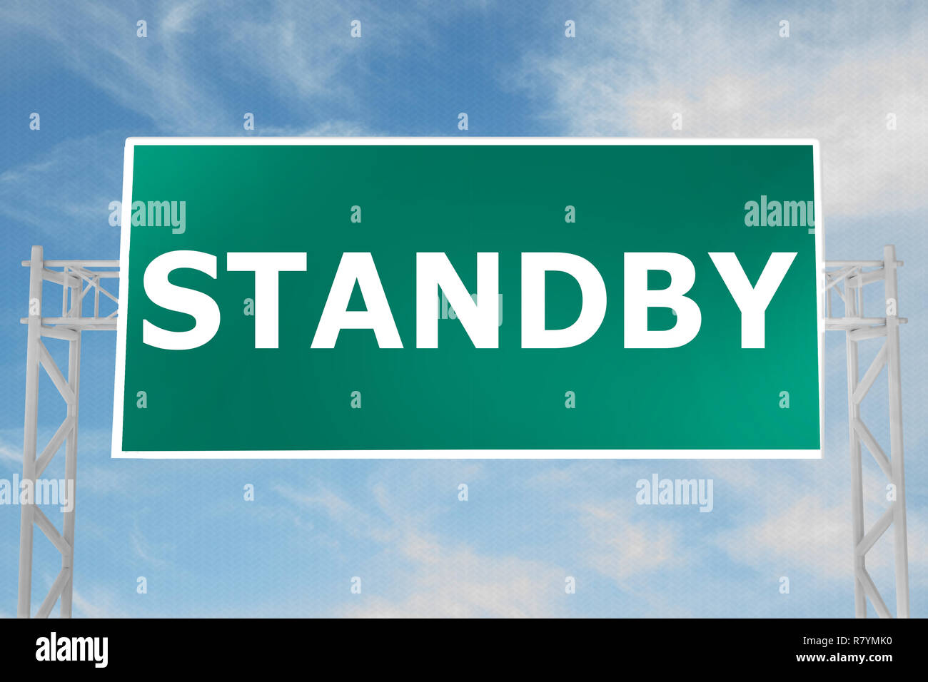 3D illustration of STANDBY script on road sign Stock Photo - Alamy