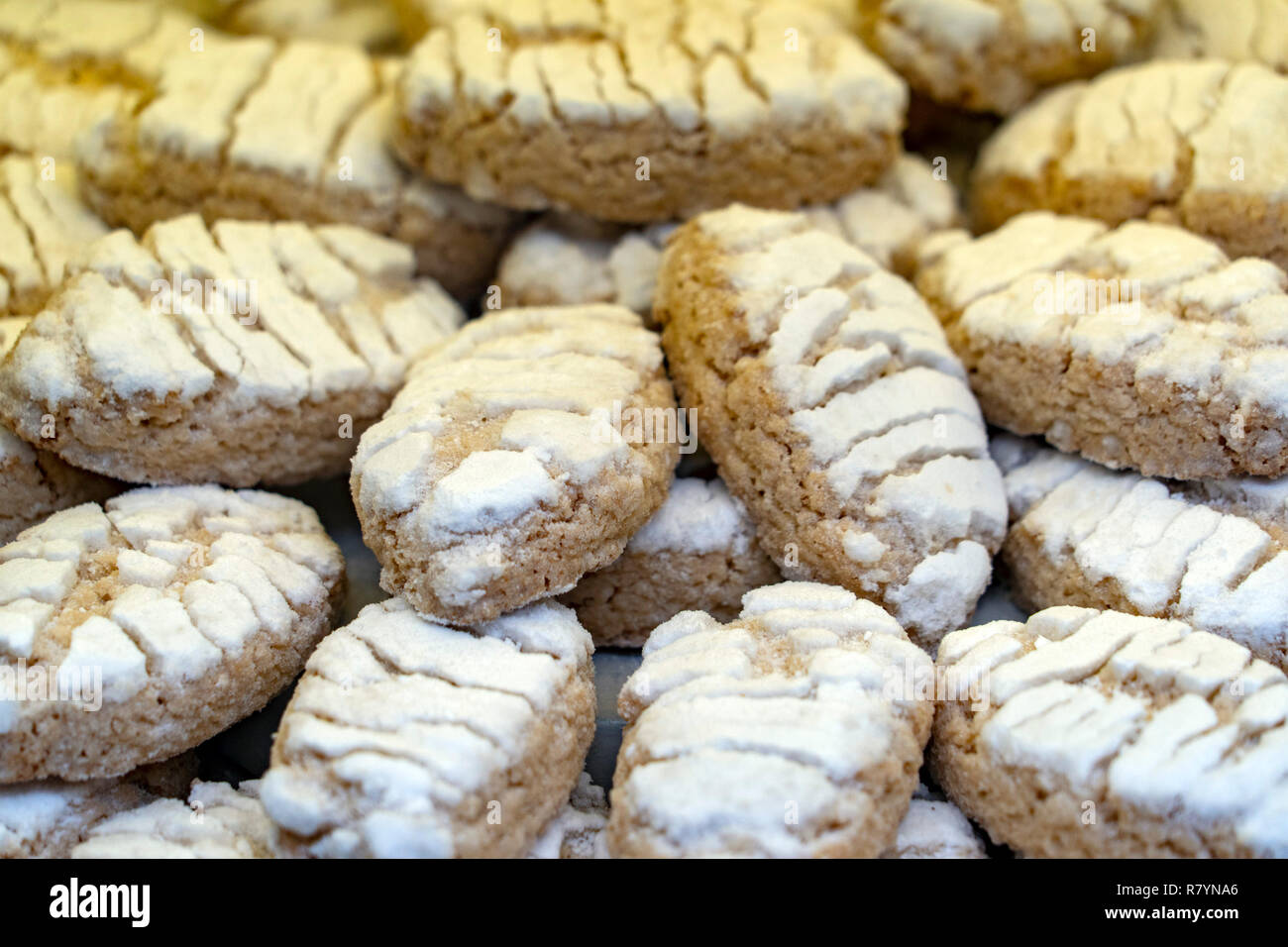 Ricciarelli almond tuscany candy cake italy christmas speciality detail ...