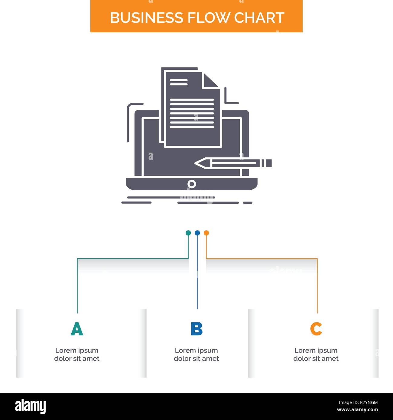 Coder Coding Computer List Paper Business Flow Chart Design With 3 Steps Glyph Icon For
