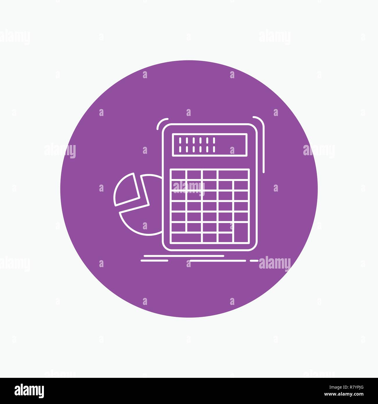 calculator, calculation, math, progress, graph White Line Icon in ...