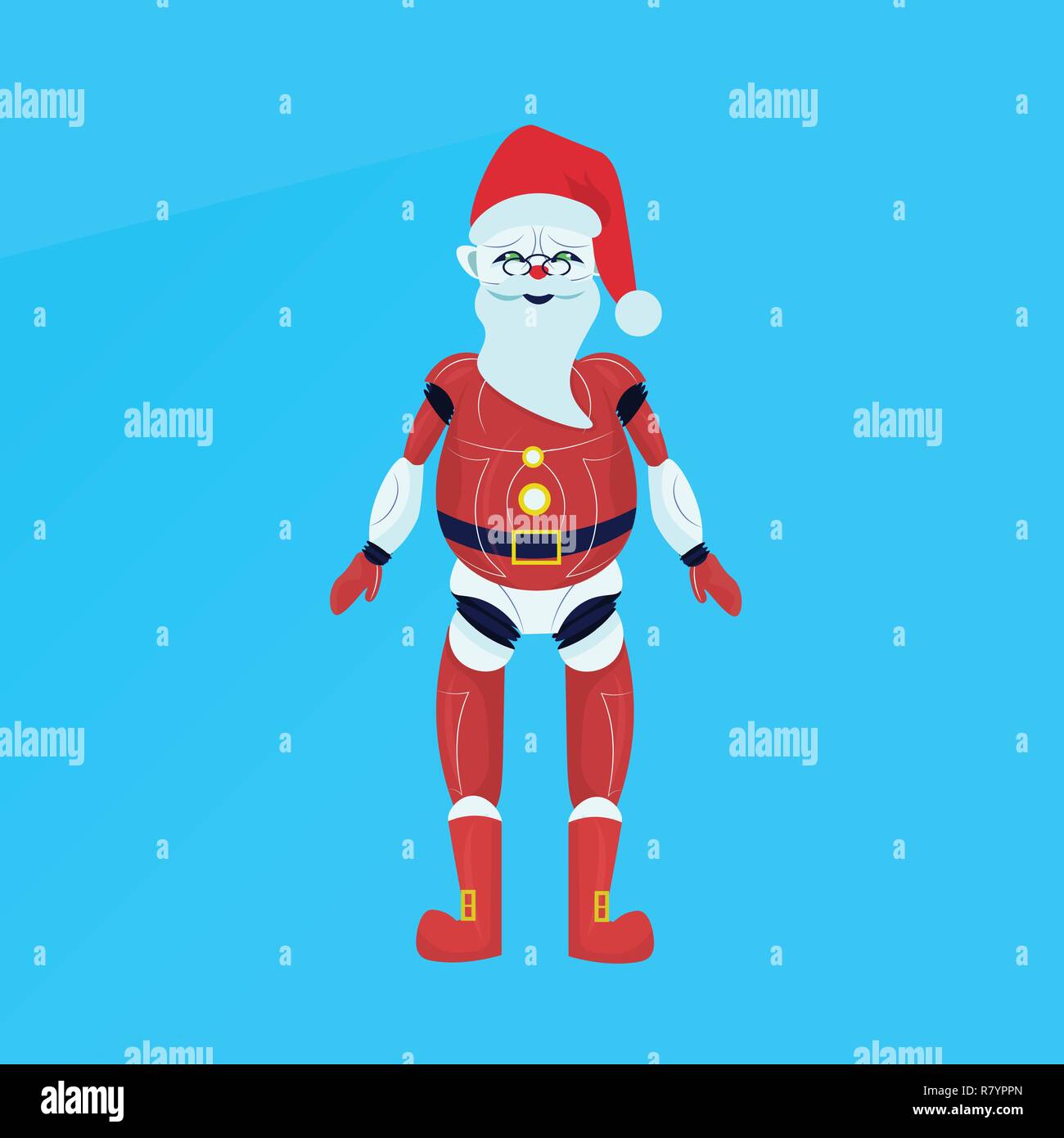 santa claus robot posing merry christmas happy new year holiday concept ...
