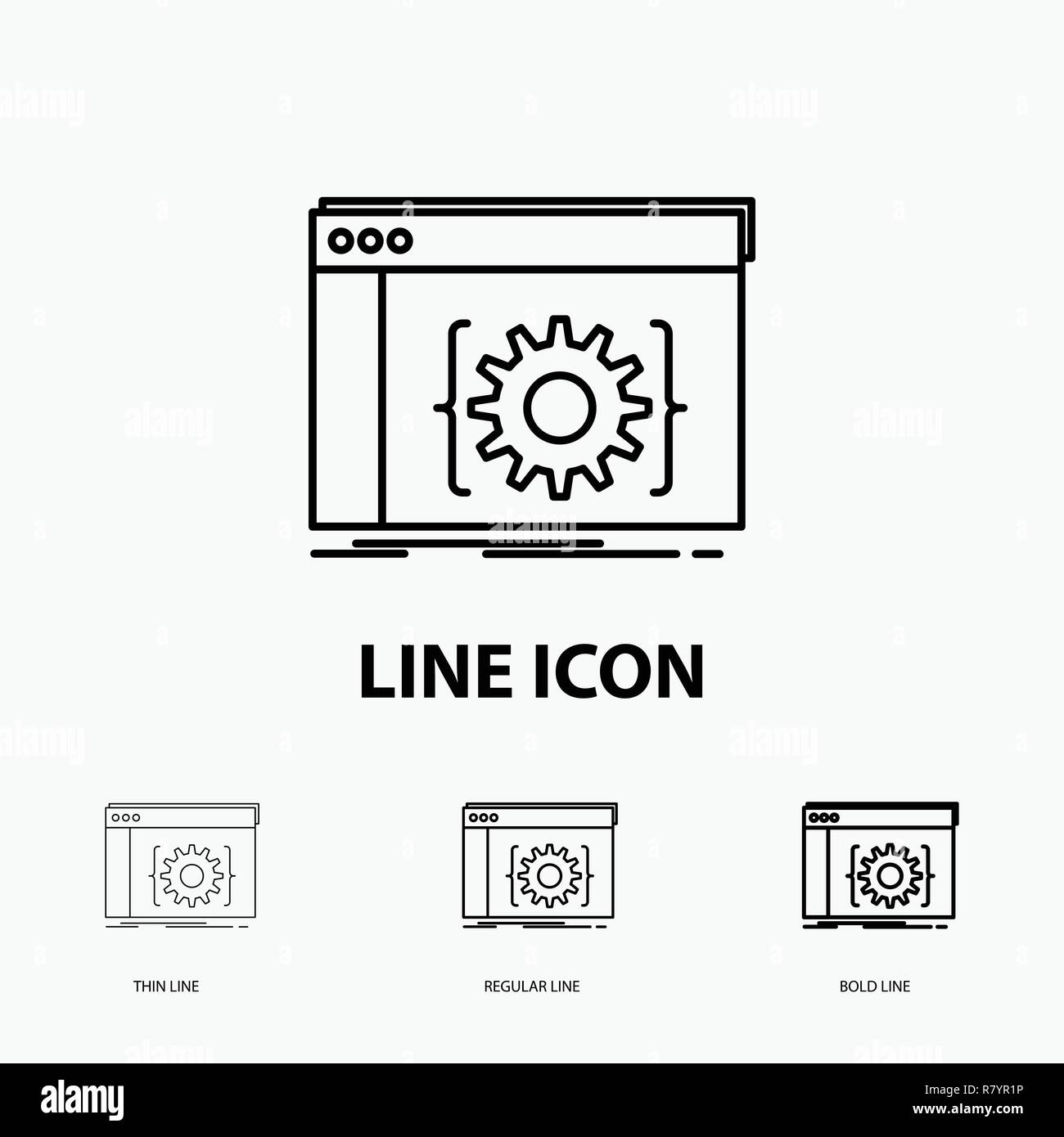 Api App Coding Developer Software Icon In Thin Regular And Bold Line Style Vector