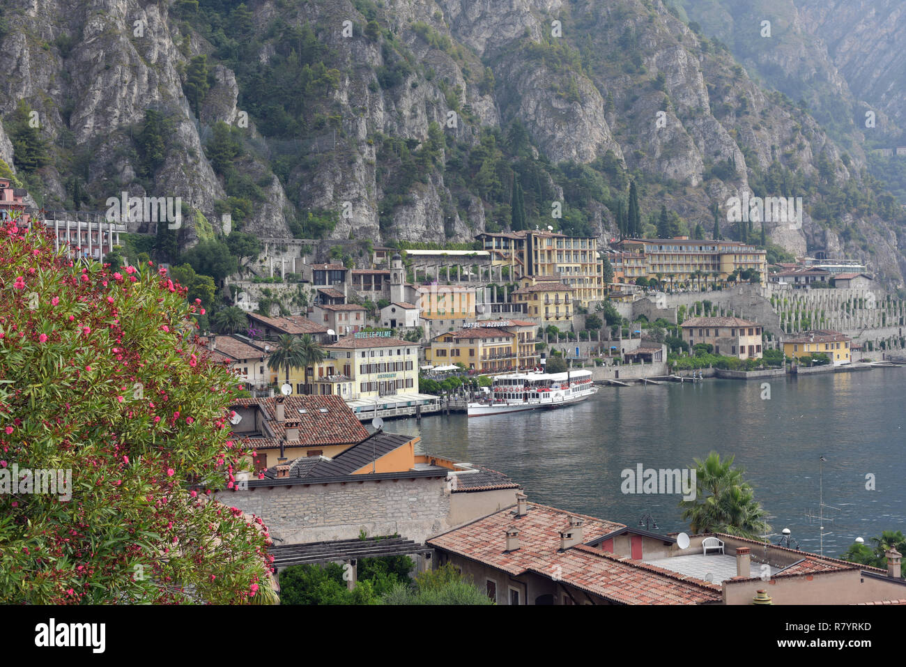 limone sul Garda Lake Garda Italy paddle steamer italia Stock Photo - Alamy