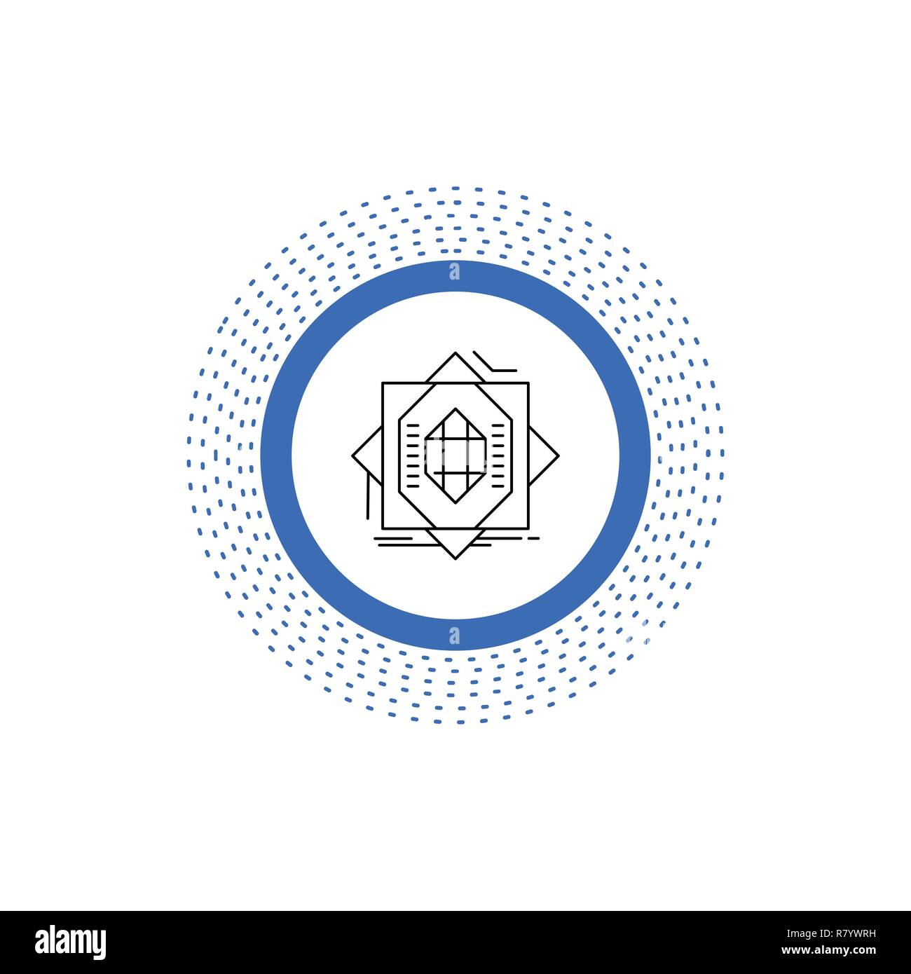 Abstract Core Fabrication Formation Forming Line Icon Vector Isolated Illustration Stock