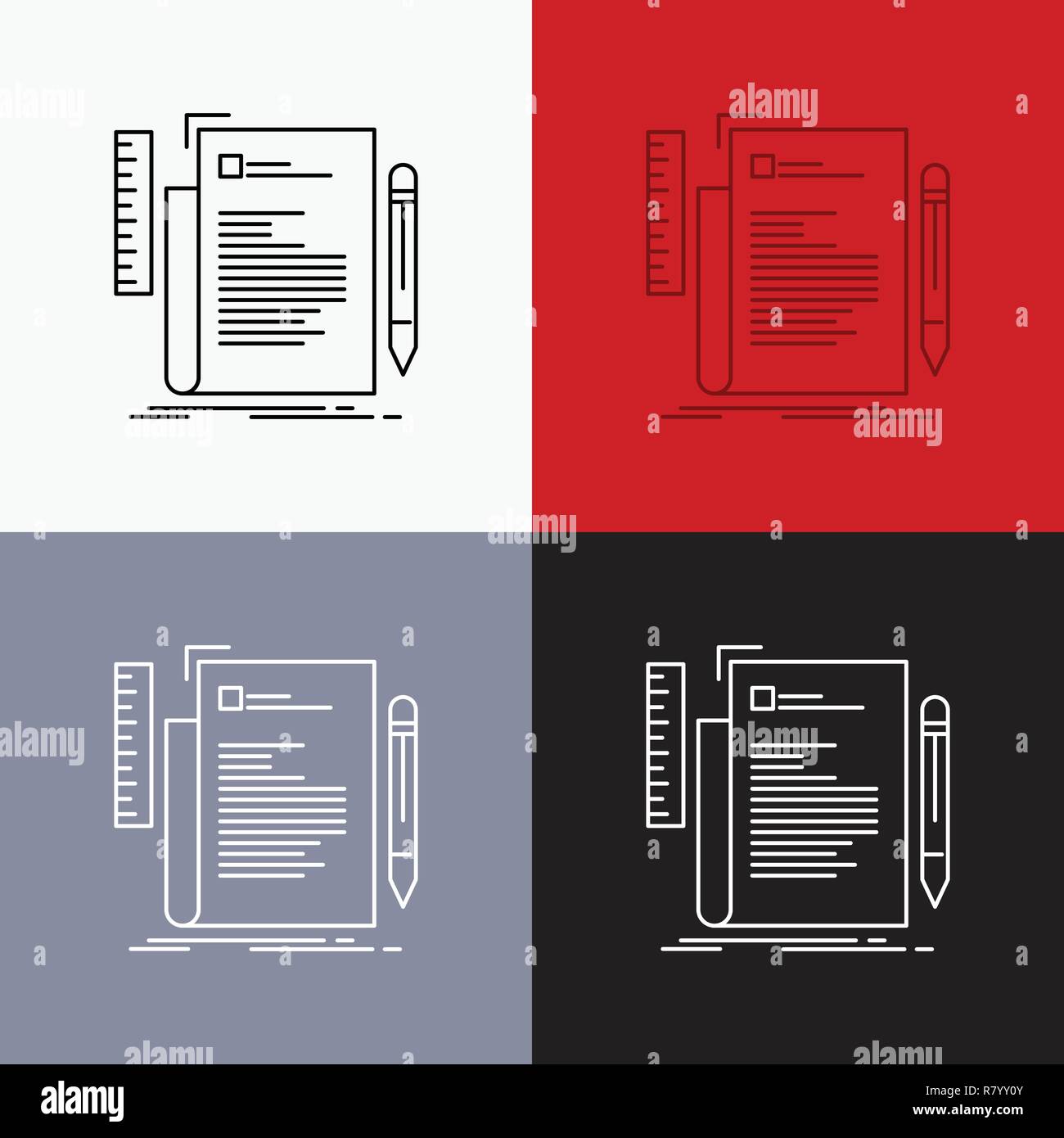Code Coding File Programming Script Icon Over Various Background Line Style Design