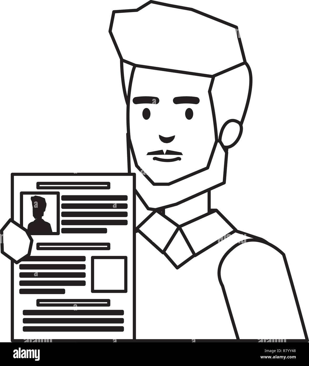 business man with curriculum vitae vector illustration design Stock ...