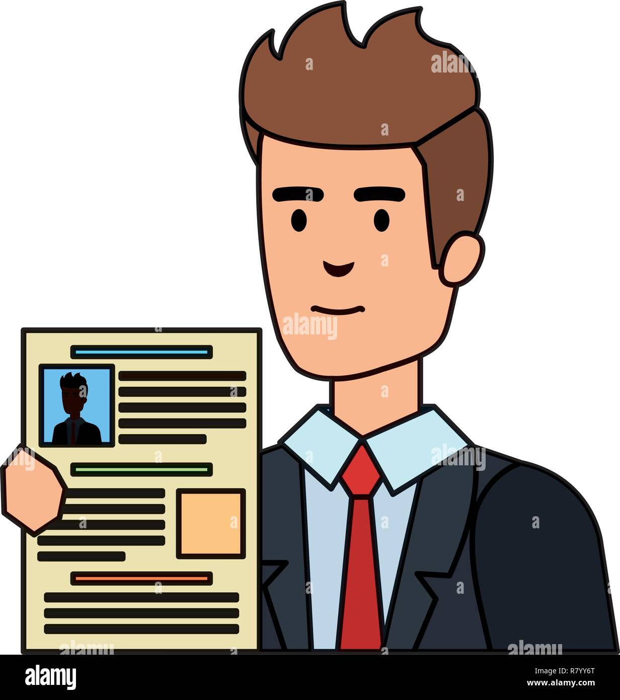 business man with curriculum vitae vector illustration design Stock ...