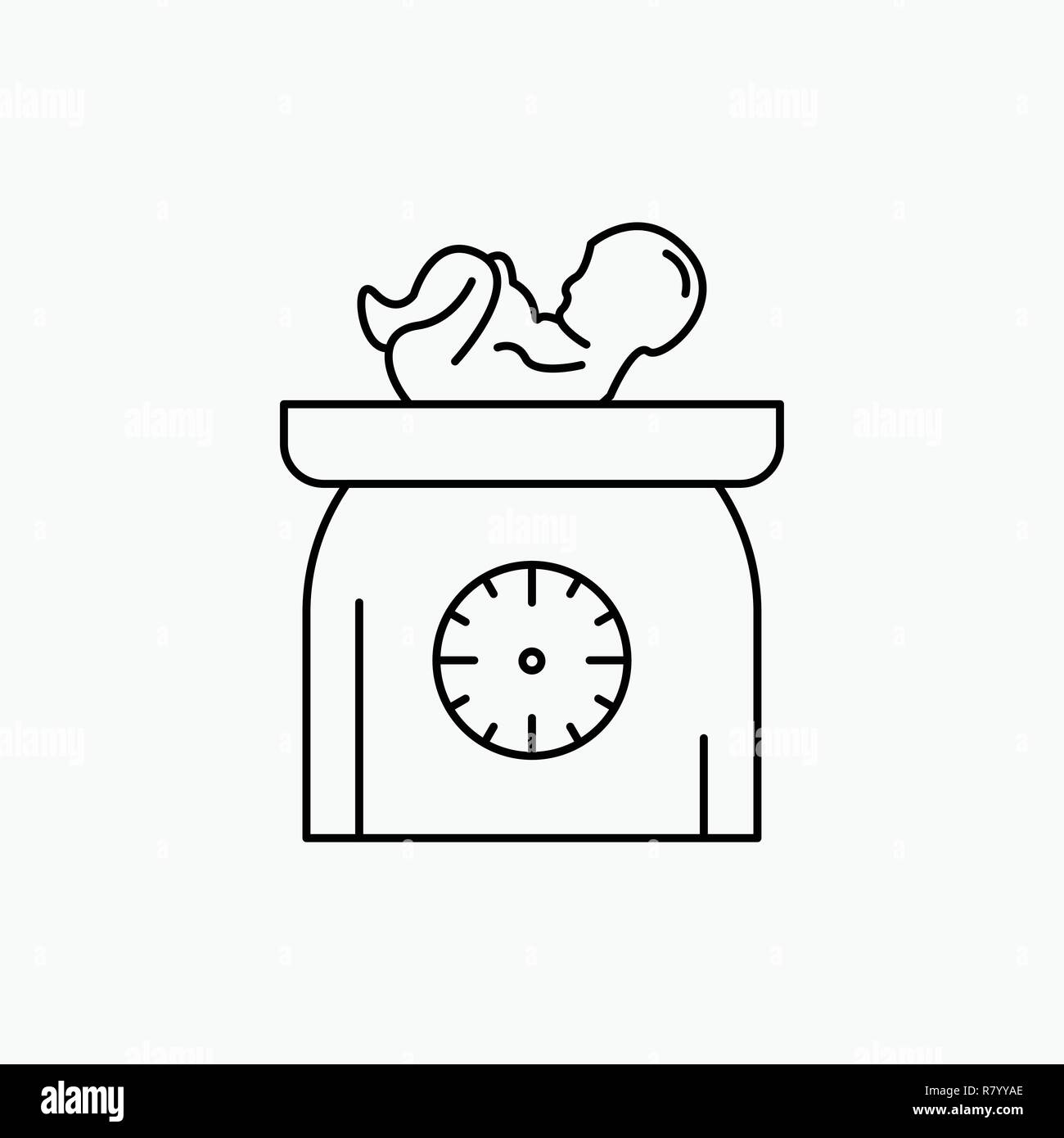 Little baby on scales Cut Out Stock Images & Pictures - Alamy