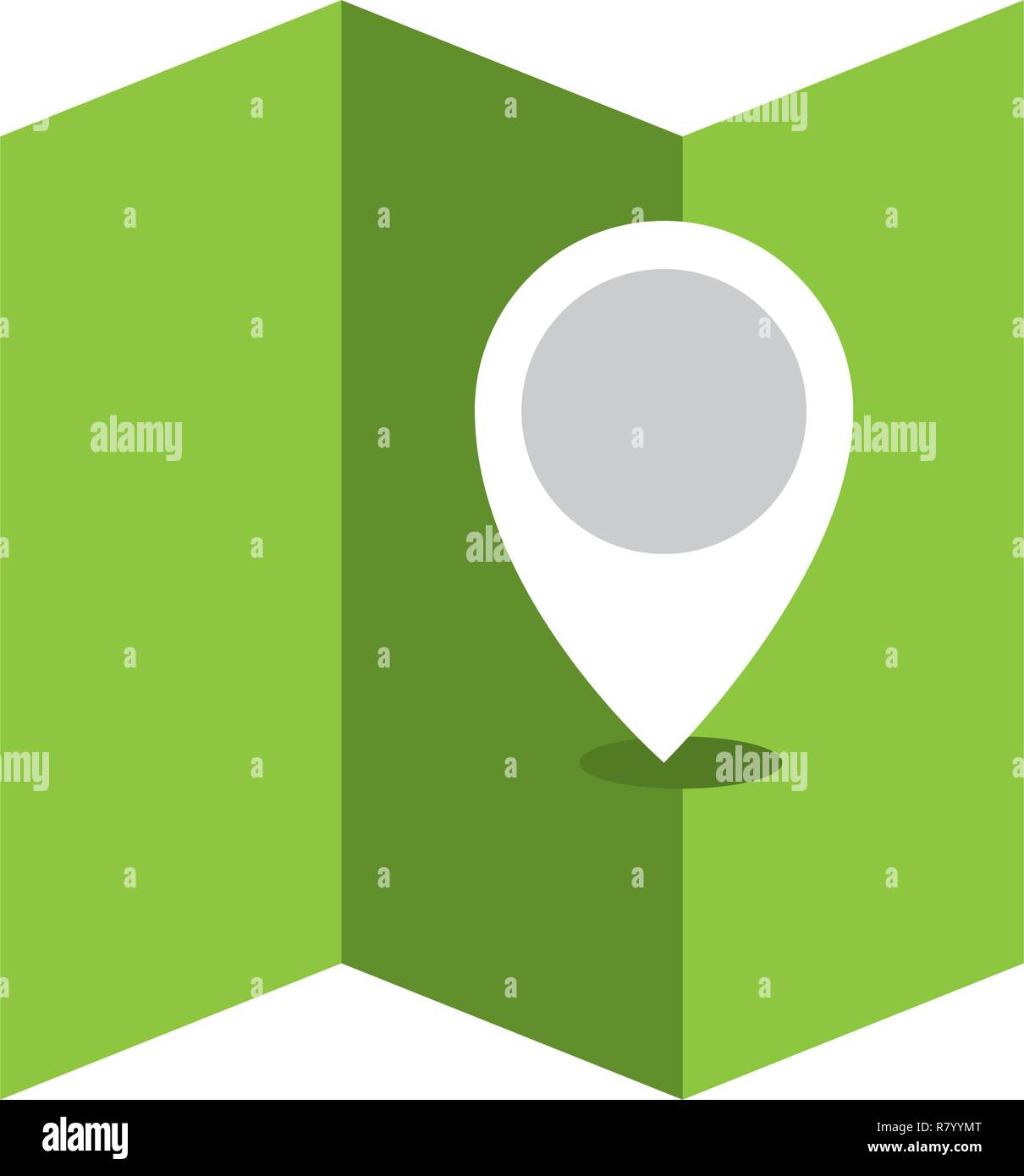 paper map with pin location vector illustration design Stock Vector ...