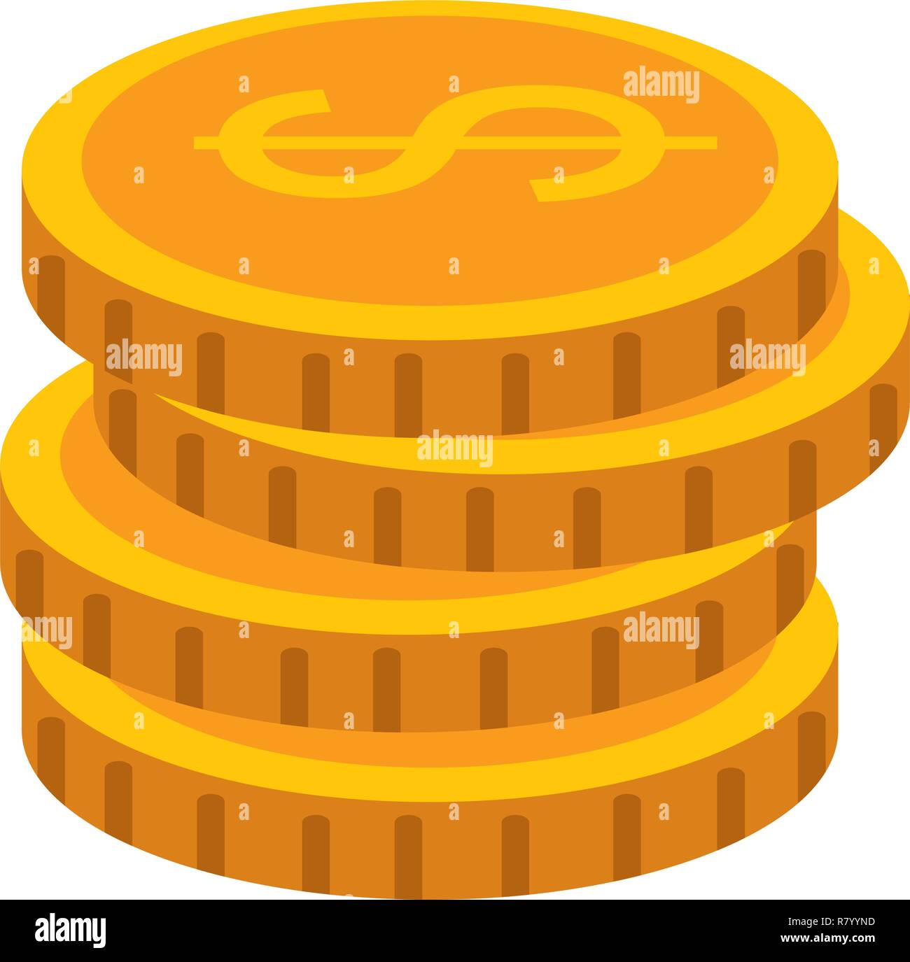 coins cash money isolated icon vector illustration design Stock Vector ...