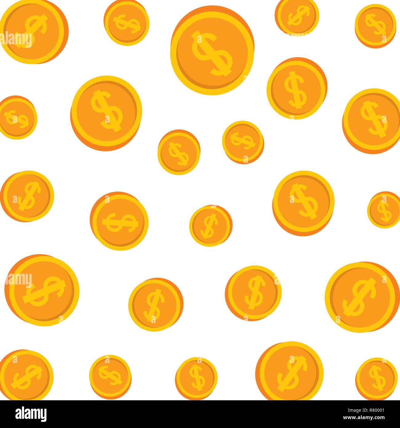 coins cash money pattern vector illustration design Stock Vector Image ...