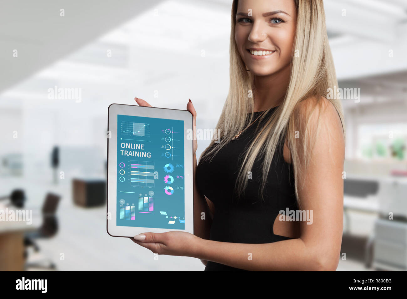 The concept of business, technology, the Internet and the network. A ...